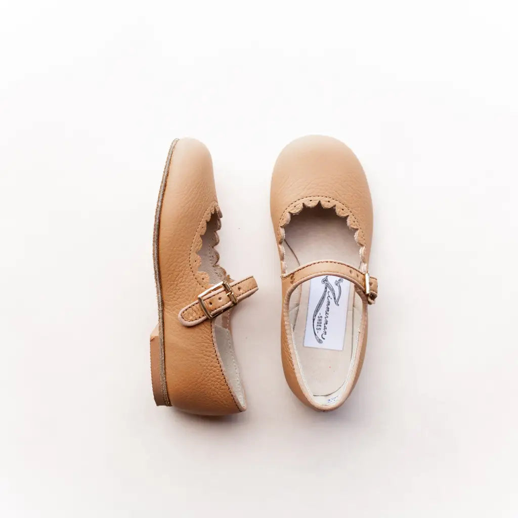 Scalloped Mary Jane - Camel – Zimmerman Shoes