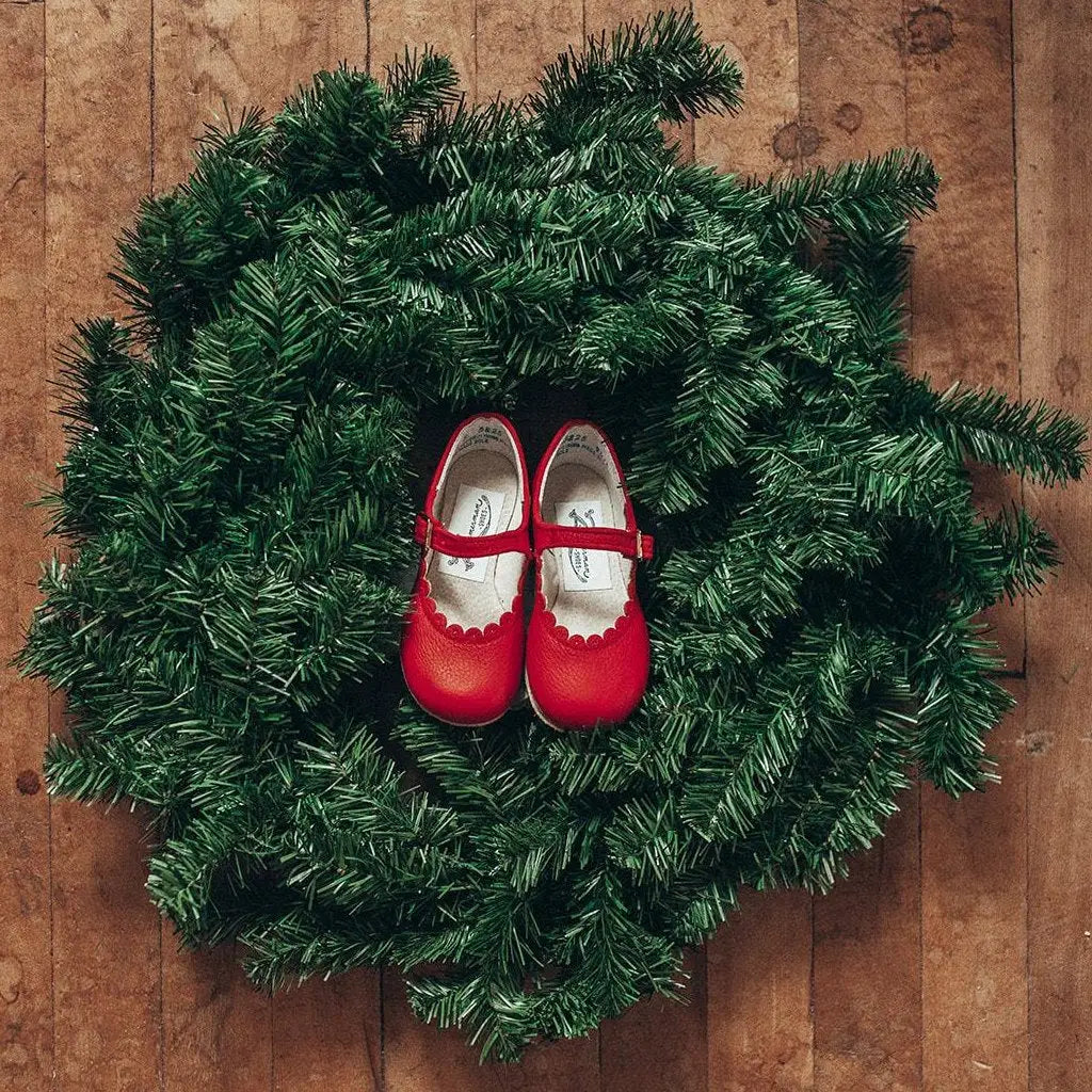 Dress Shoes for Girls Holiday Red Leather Mary Janes – Zimmerman Shoes